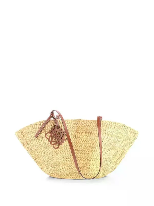Loewe Shell Basket Bag Woven Raffia Small Shoulder Bag