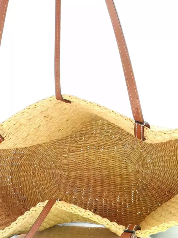 Loewe Shell Basket Bag Woven Raffia Small Shoulder Bag