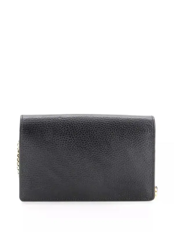 Gucci Gg Marmont Chain Wallet Leather Mini Crossbody Bag - Black