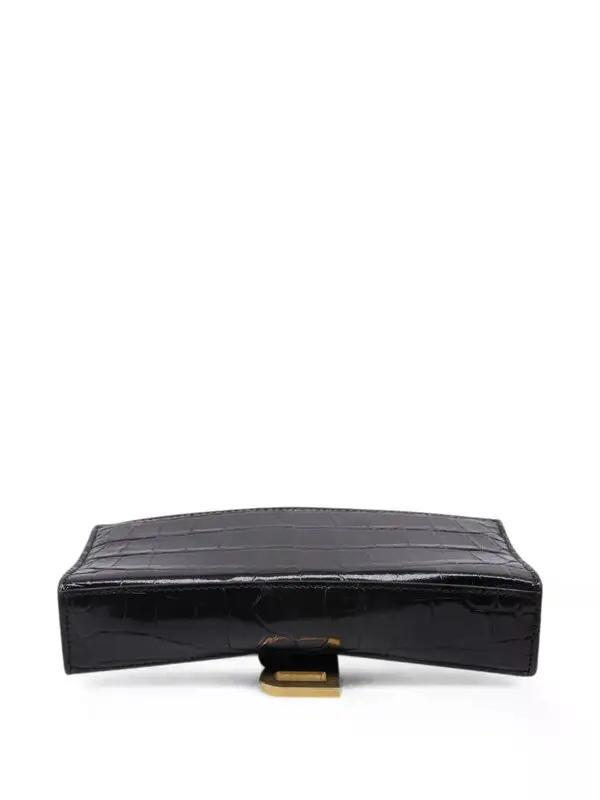 Balenciaga Hourglass Croc-embossed Wallet On Chain