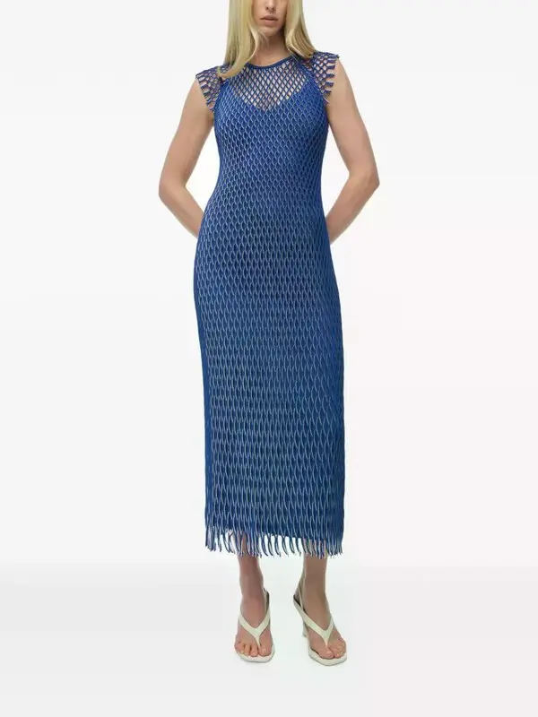 Simkhai Faylen Open-weave Midi Dress