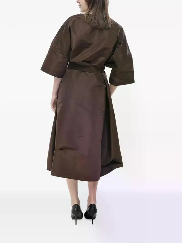 SUPER BLOND Belted Silk Midi Dress