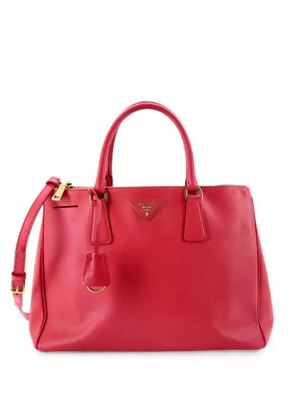 Prada Double Zip Lux Saffiano Leather Medium Tote Bag