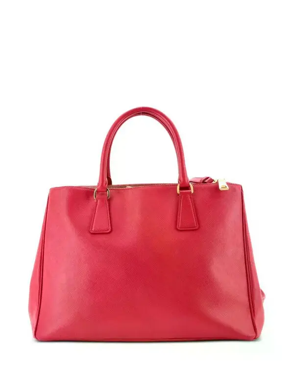 Prada Double Zip Lux Saffiano Leather Tote Bag - Pink