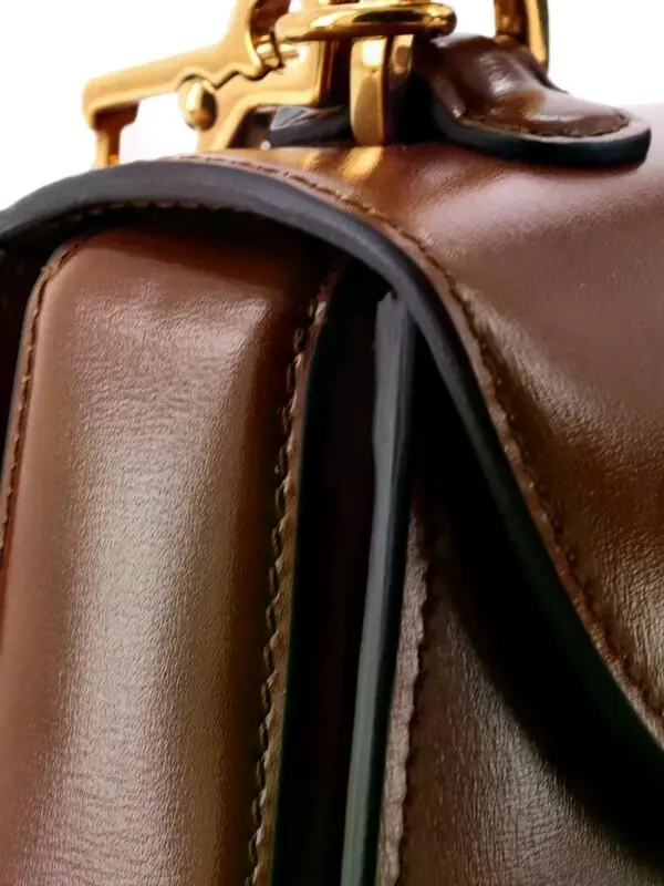 Gucci Bamboo Top Handle Bag Leather Small Satchel - Brown
