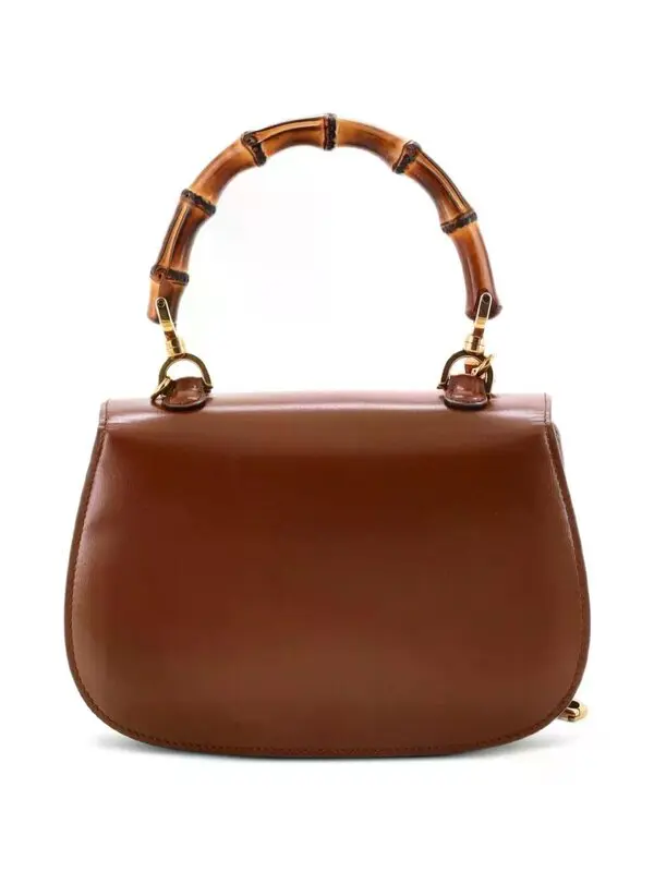 Gucci Bamboo Top Handle Bag Leather Small Satchel - Brown