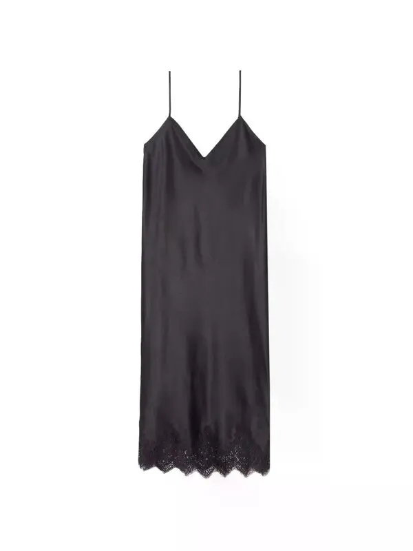 NILI LOTAN Seve Lace-trim Midi Dress - Black