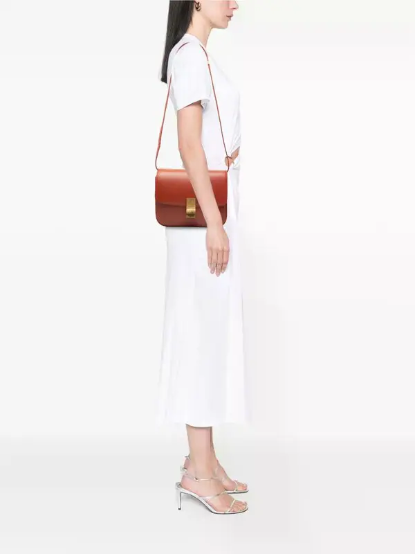 Celine 2000-2026 Medium Calfskin Classic Box Crossbody Bag - Orange