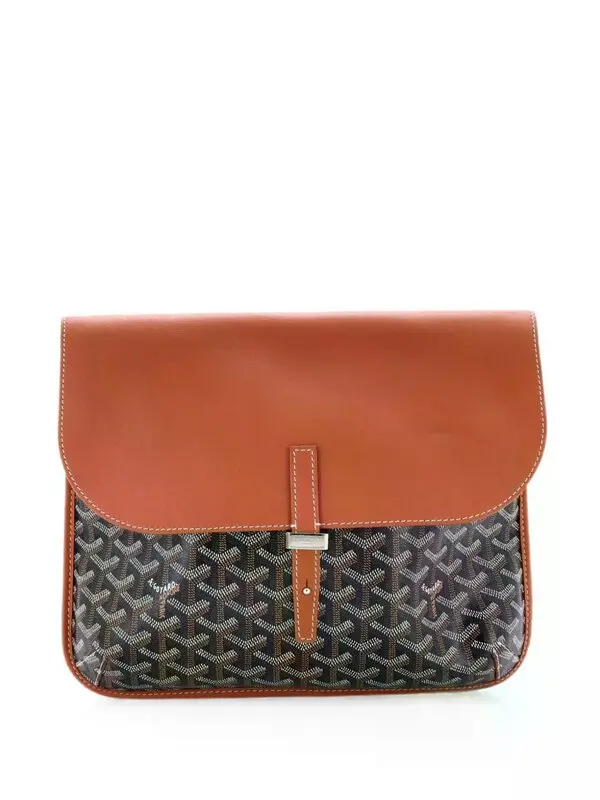 Goyard Coursier Messenger Bag In Coated Canvas And Leather - Brown