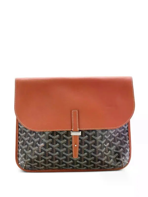 Goyard Coursier Messenger Bag In Coated Canvas And Leather - Brown