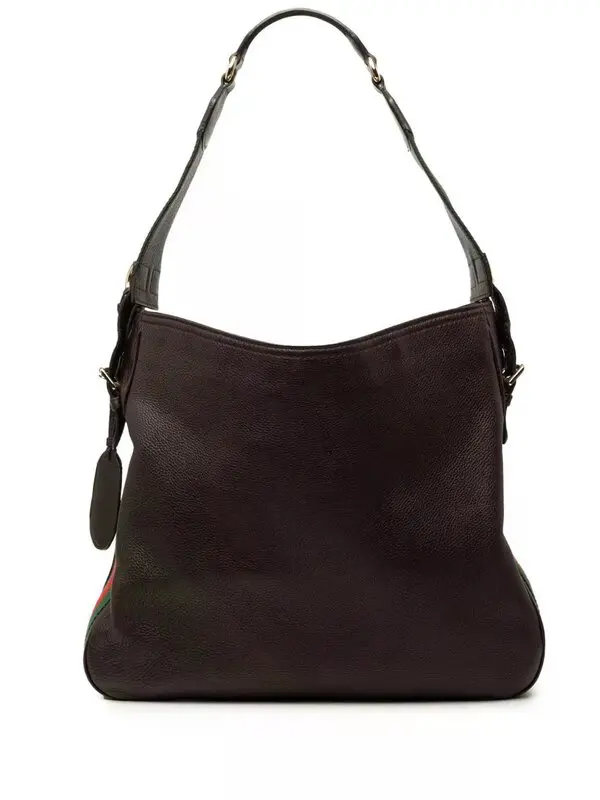 Gucci 2000-2015 Medium Pebbled Calfskin Web Heritage Shoulder Bag
