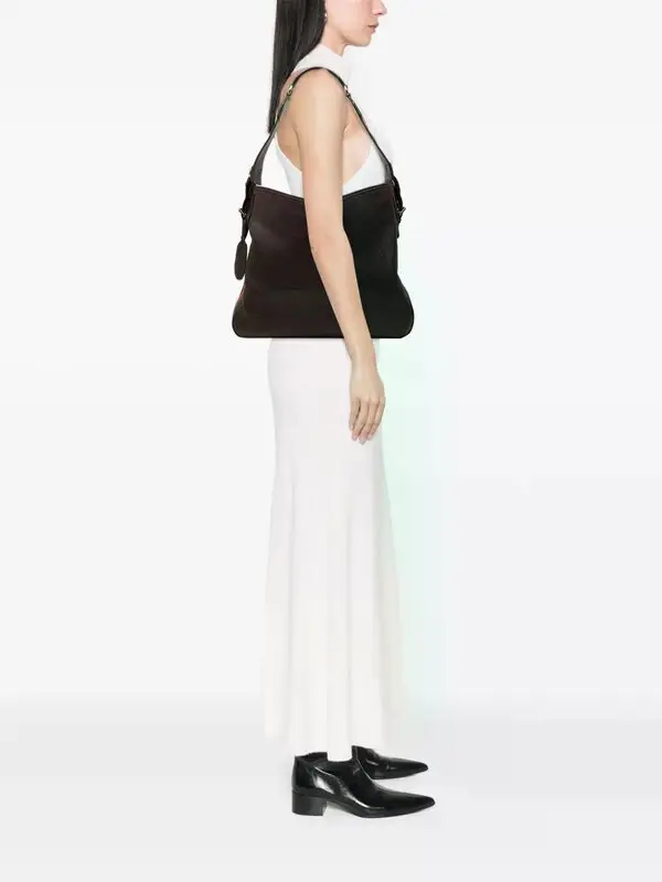 Gucci 2000-2015 Medium Pebbled Calfskin Web Heritage Shoulder Bag