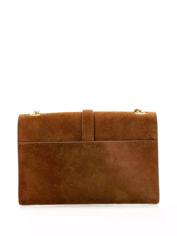 Saint Laurent Monogram Fringe Suede Small Crossbody Bag
