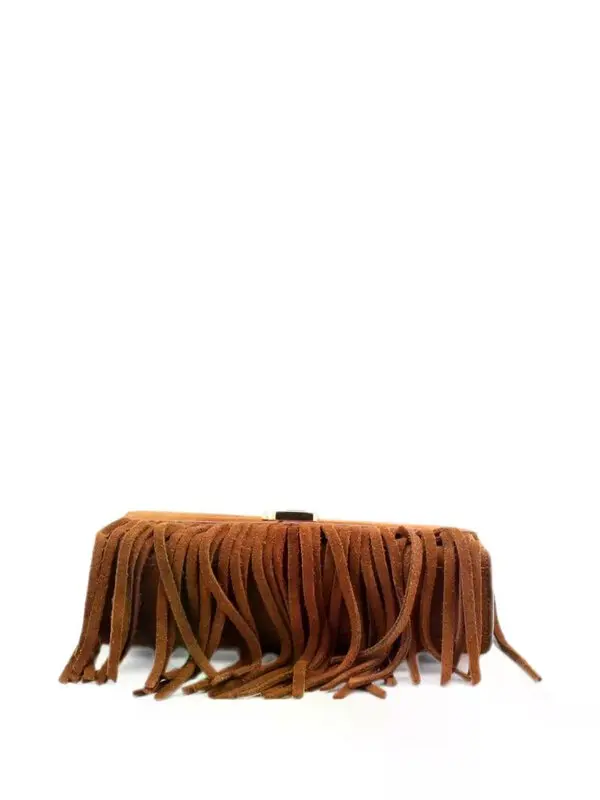 Saint Laurent Monogram Fringe Suede Small Crossbody Bag