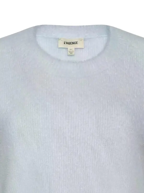 L'Agence Guinevere Ribbed Knit Short-sleeve Sweater