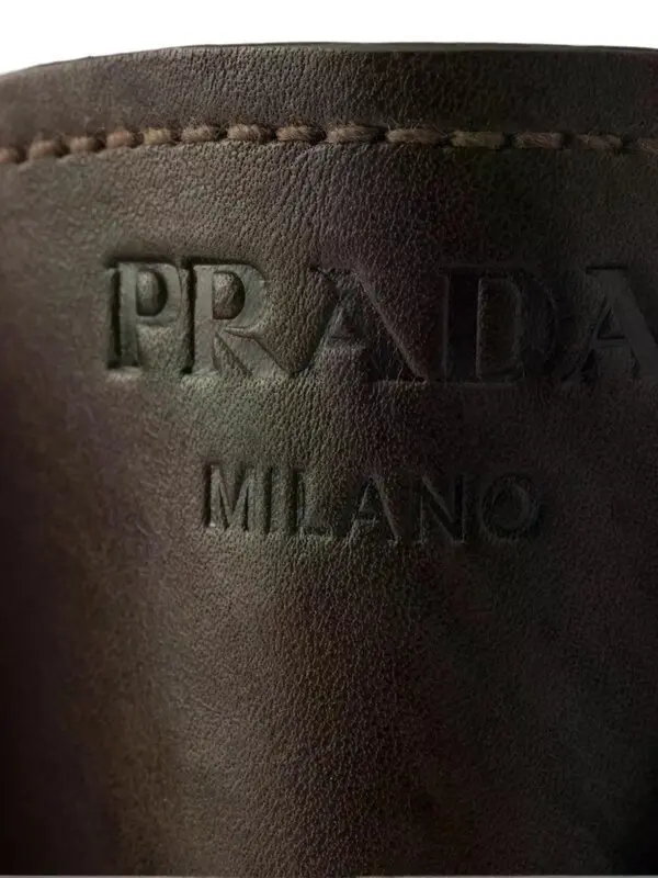 Prada Leather Laced Booties