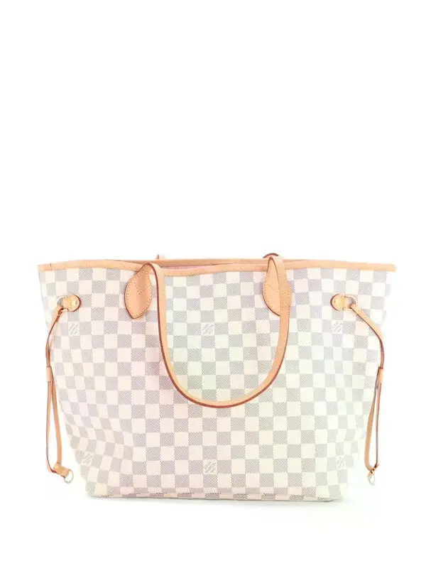 LOUIS VUITTON Neverfull Nm Damier Mm Tote Bag - White