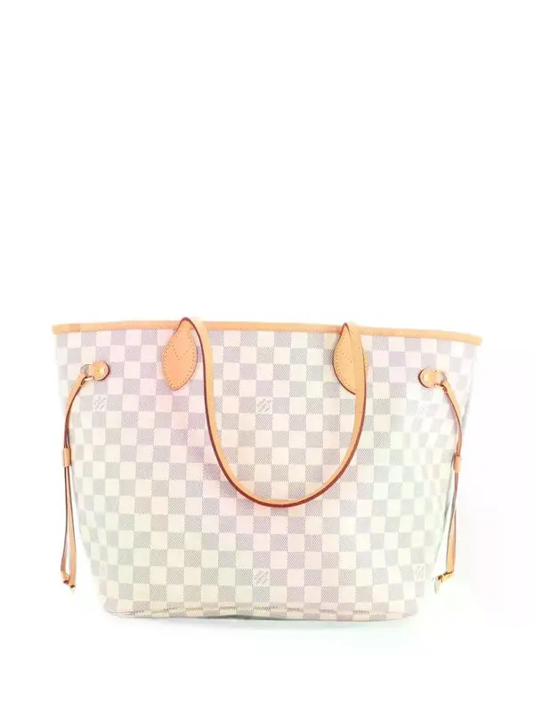 LOUIS VUITTON Neverfull Nm Damier Mm Tote Bag - White
