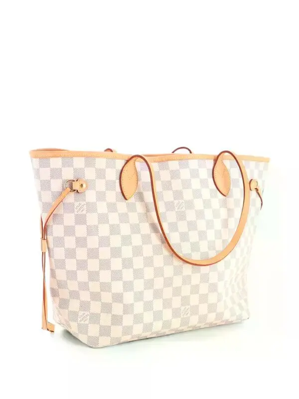 LOUIS VUITTON Neverfull Nm Damier Mm Tote Bag - White