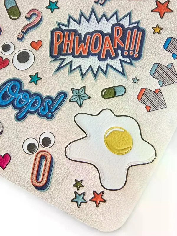 ANYA HINDMARCH All Over Stickers Leather Laptop Case
