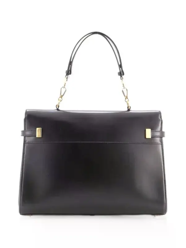 Saint Laurent Manhattan Top Handle Flap Bag Leather Medium Satchel