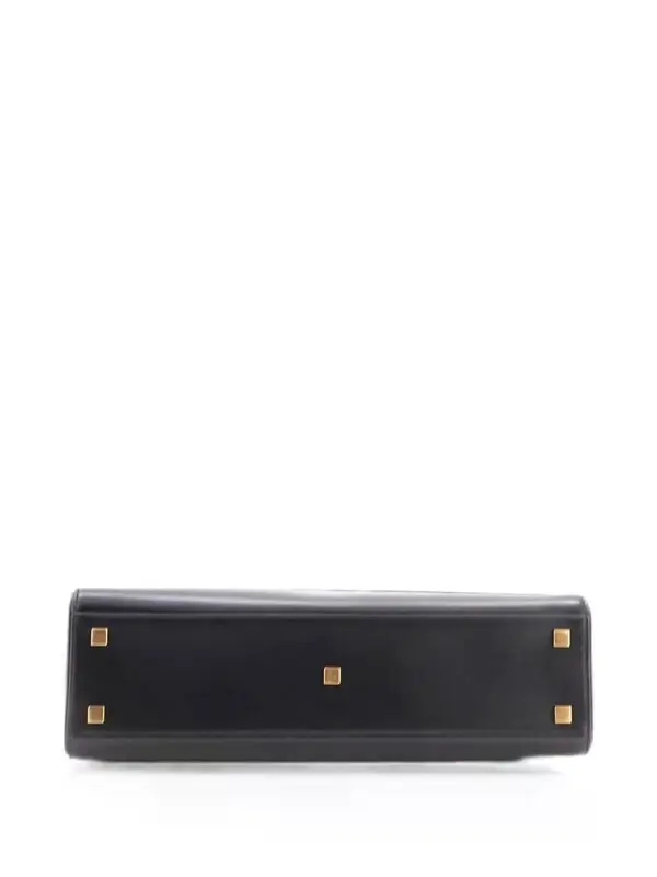 Saint Laurent Manhattan Top Handle Flap Bag Leather Medium Satchel