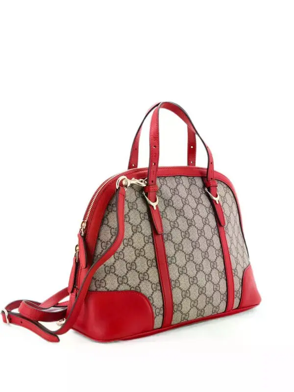 Gucci Nice Top Handle Bag Gg Coated Canvas Small Satchel - Brown