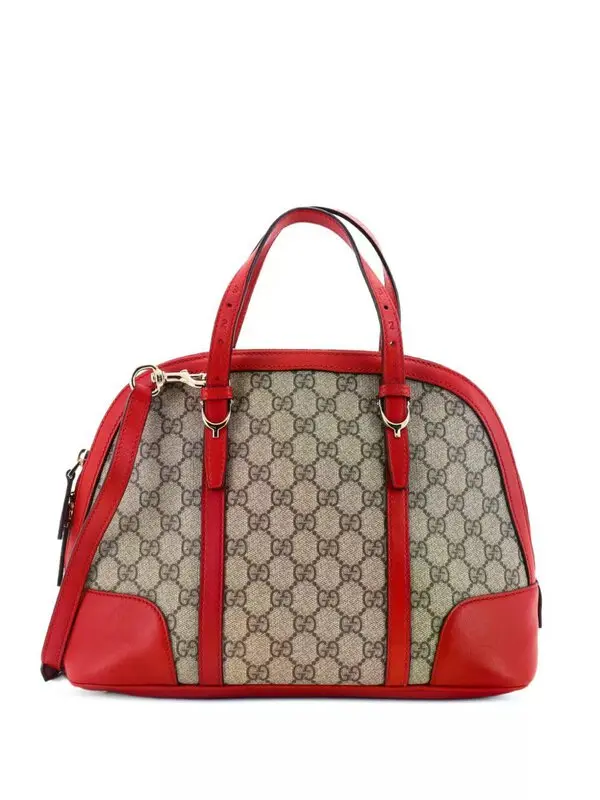 Gucci Gg Coated Canvas Small Satchel - Brown