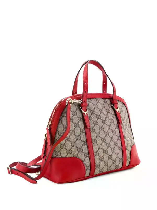 Gucci Gg Coated Canvas Small Satchel - Brown