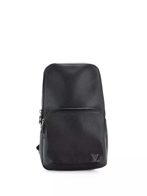 LOUIS VUITTON Avenue Sling Bag Taiga Leather Crossbody Bag - Black