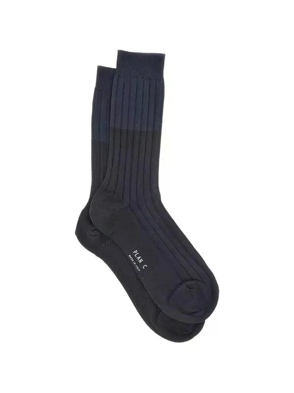 Plan C Ribbed Logo-print Socks