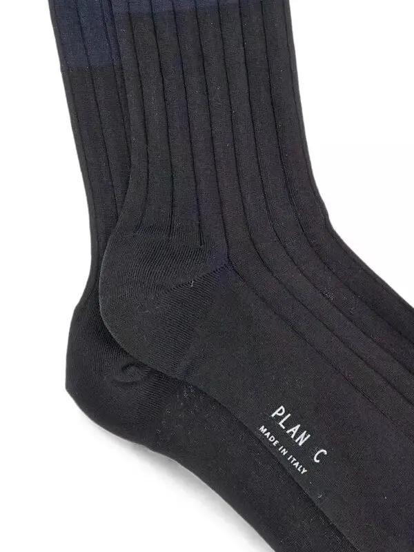 Plan C Ribbed Logo-print Socks