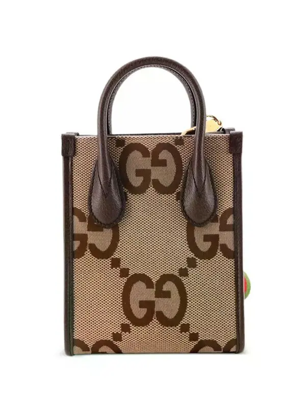 Gucci Vertical Tote Jumbo Gg Canvas Mini Crossbody Bag