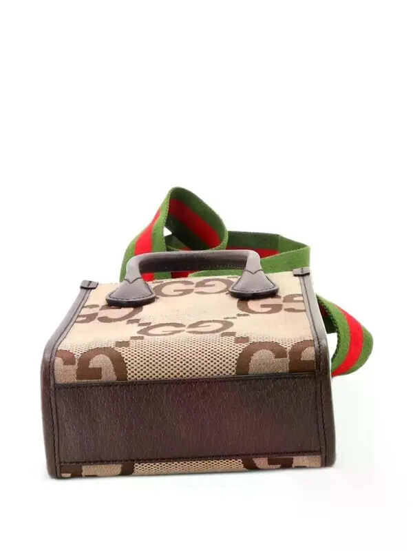 Gucci Vertical Tote Jumbo Gg Canvas Mini Crossbody Bag