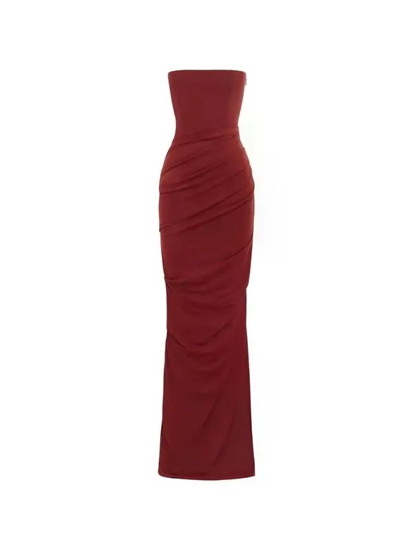 Alex Perry Strapless Draped Gown Maxi Dress