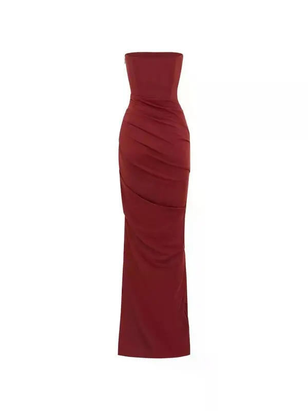 Alex Perry Strapless Draped Gown Maxi Dress
