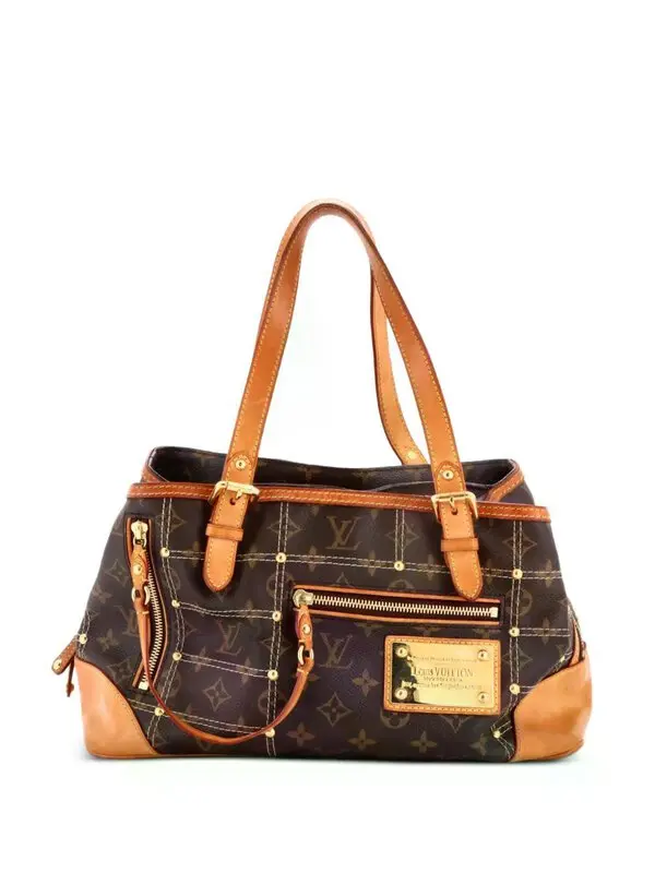LOUIS VUITTON Monogram Canvas Riveting Tote Bag - Brown