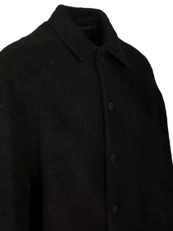 Rick Owens Tower Buttoned Brad Coat In Boiled Wool