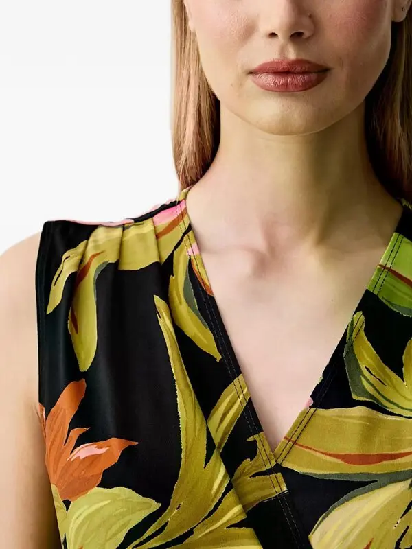 Joseph Ribkoff Floral Print Sleeveless V-neck Mini Dress