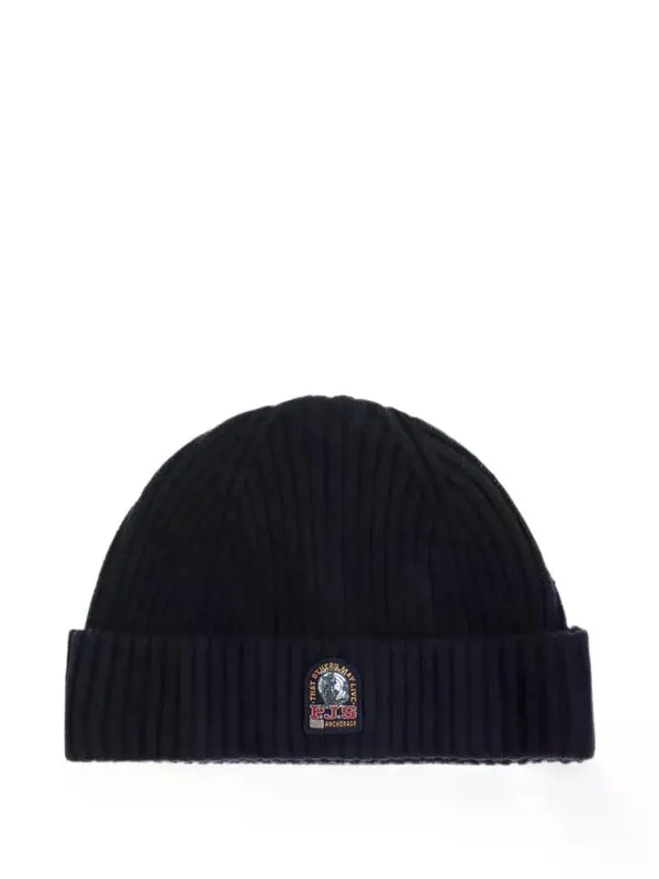 PARAJUMPERS Ribbed-knit Logo-patch Beanie Hat
