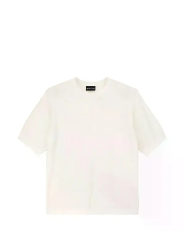 Emporio Armani Chevron Knit Short-sleeve Sweater
