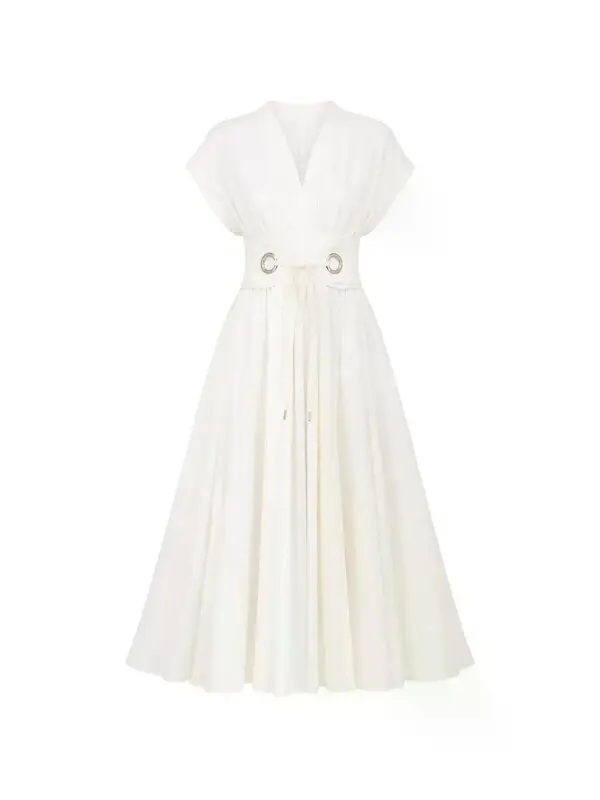 Alexis Riviera Eyelet-embellished Midi Dress