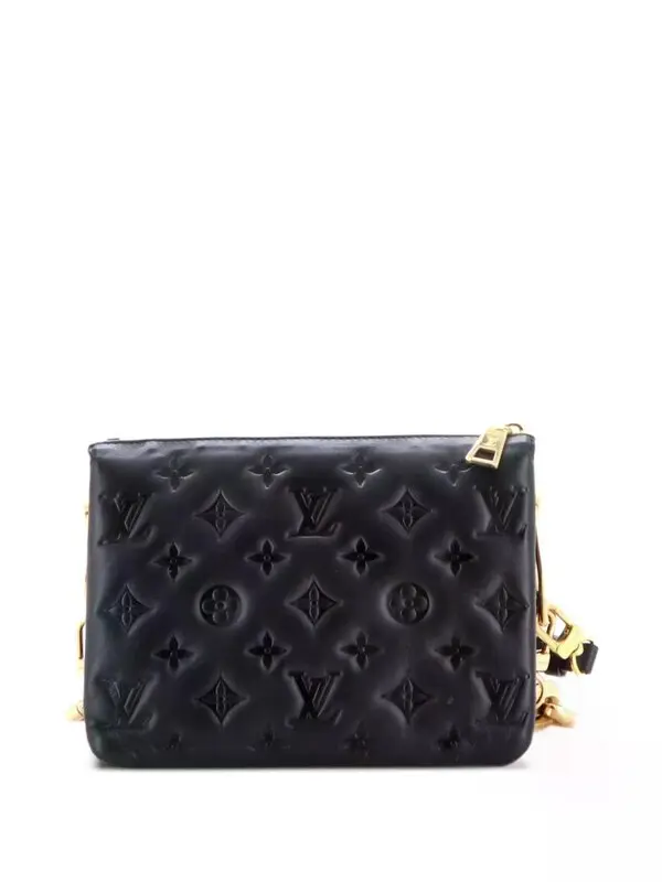 LOUIS VUITTON Monogram Embossed Lambskin Coussin Bb Bag - Black