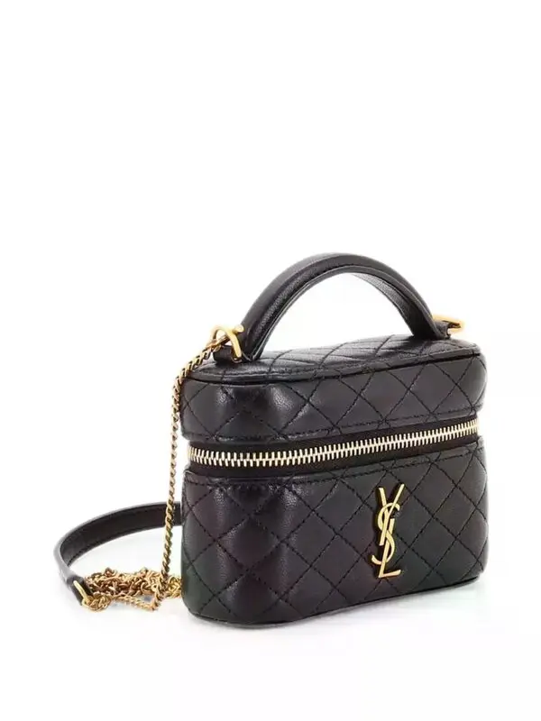 Saint Laurent Gaby Quilted Leather Micro Crossbody Bag - Black