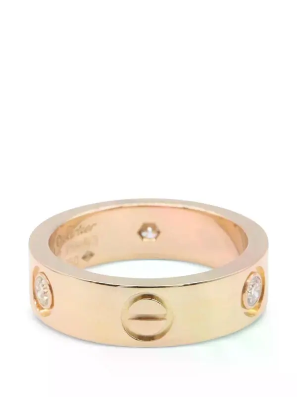 Cartier 18k Rose Gold Diamond Love Ring - Pink