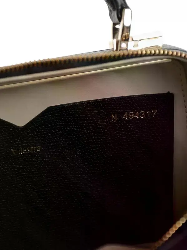 VALEXTRA Bicolor Leather Tote Bag