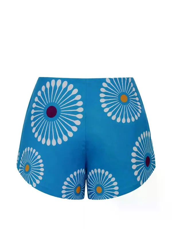 CALA DE LA CRUZ Bahamas Floral-print High-waisted Shorts