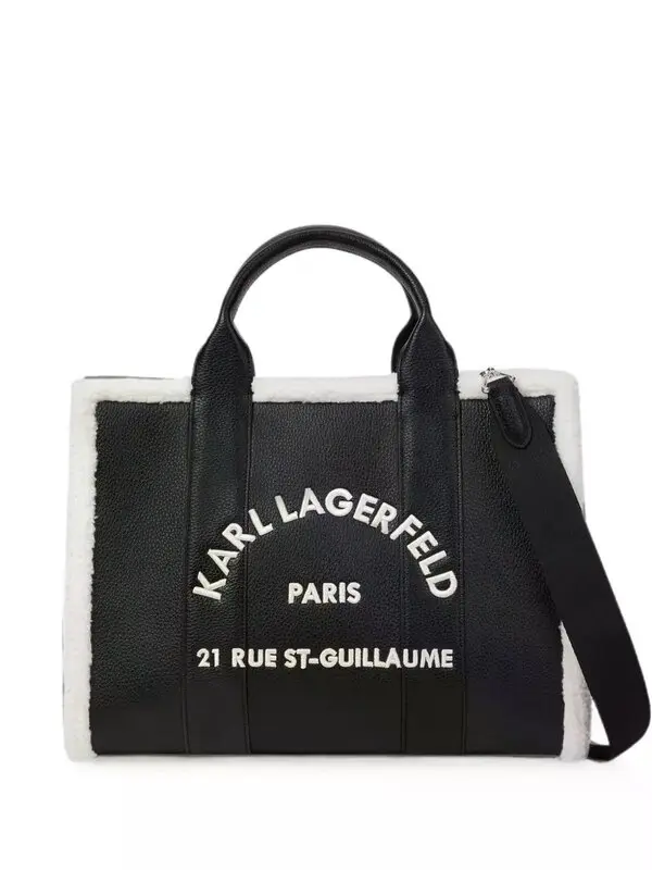 Karl Lagerfeld Medium Rue St-guillaume Shearling Square Tote Bag
