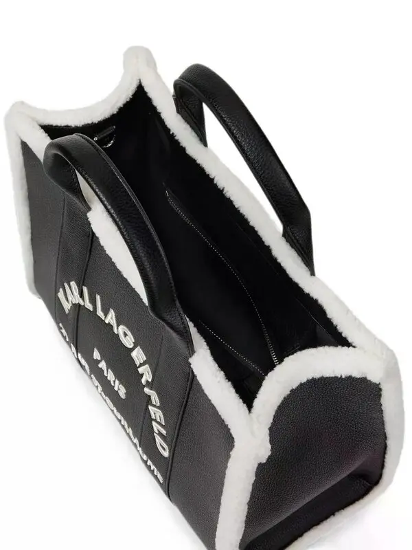 Karl Lagerfeld Medium Rue St-guillaume Shearling Square Tote Bag