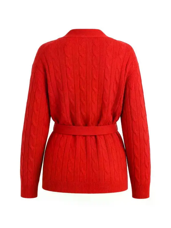 NILI LOTAN Tirza Cable-knit Cardigan - Red